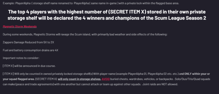 Scum League Official Season 2 | SCUMwiki【攻略・情報】 - ゲームウィキ.jp